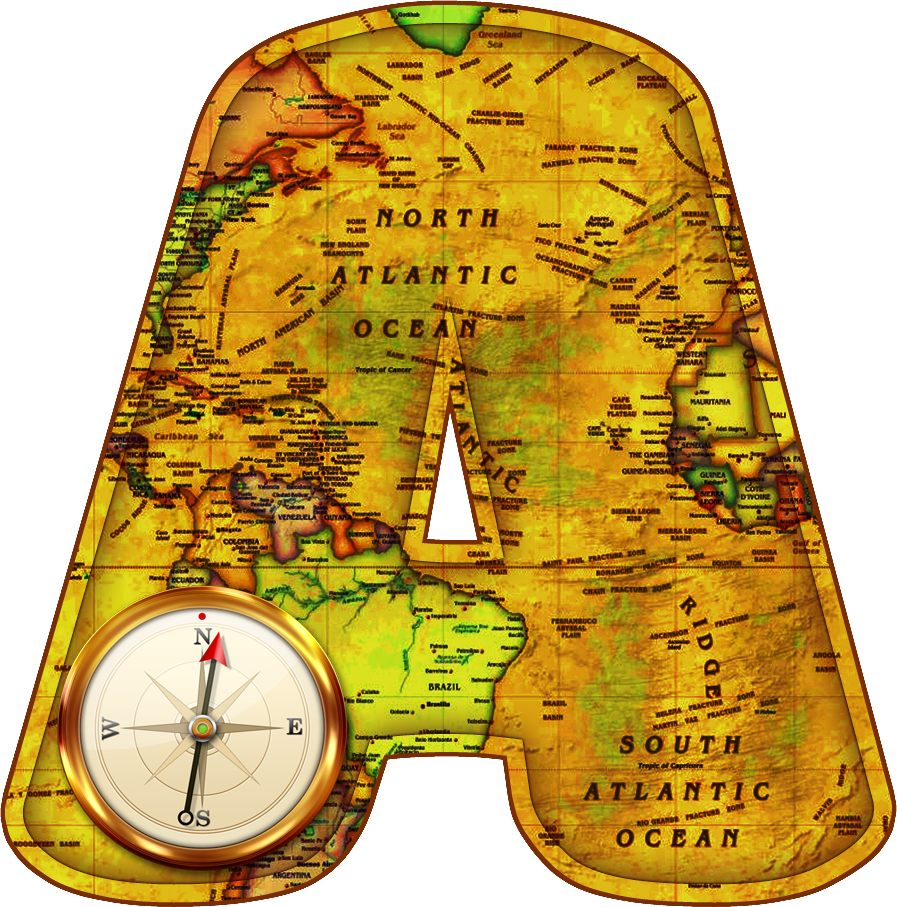 Alfabeto Decorativo: Alfabeto - Bússola 2 - PNG - Letras - Maiúsculas ...