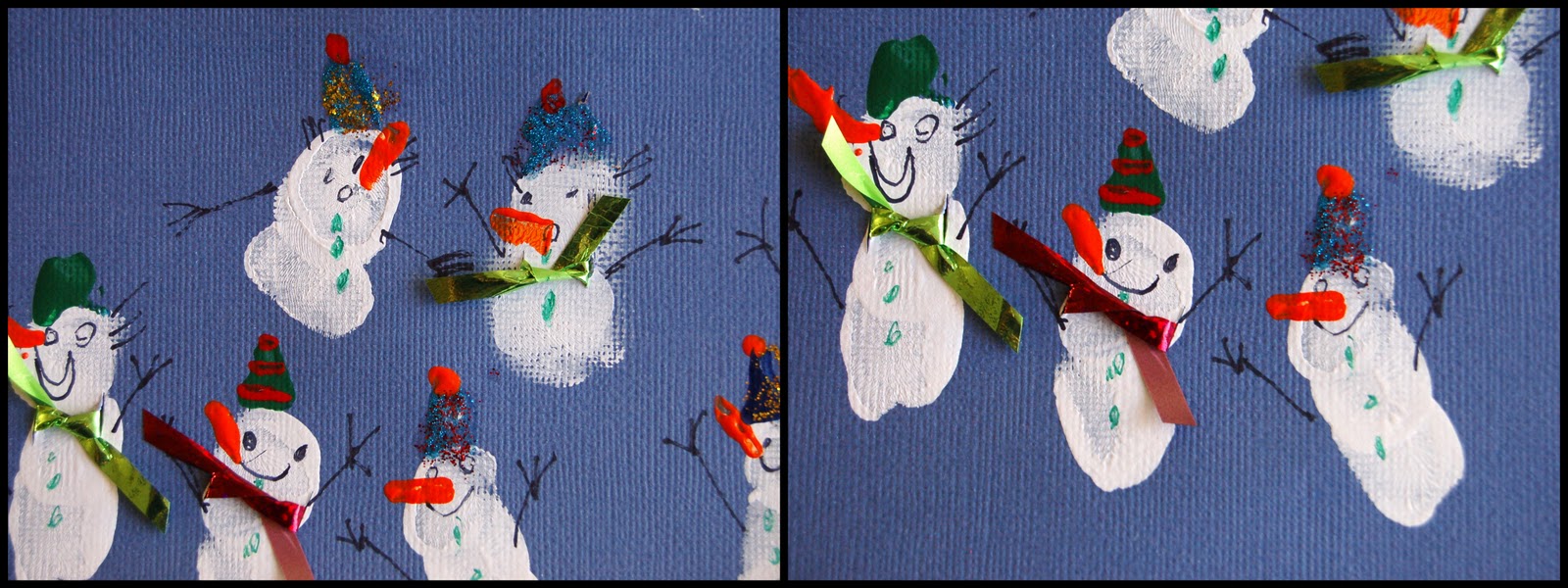 Fingerprint Snowmen - I Heart Crafty Things