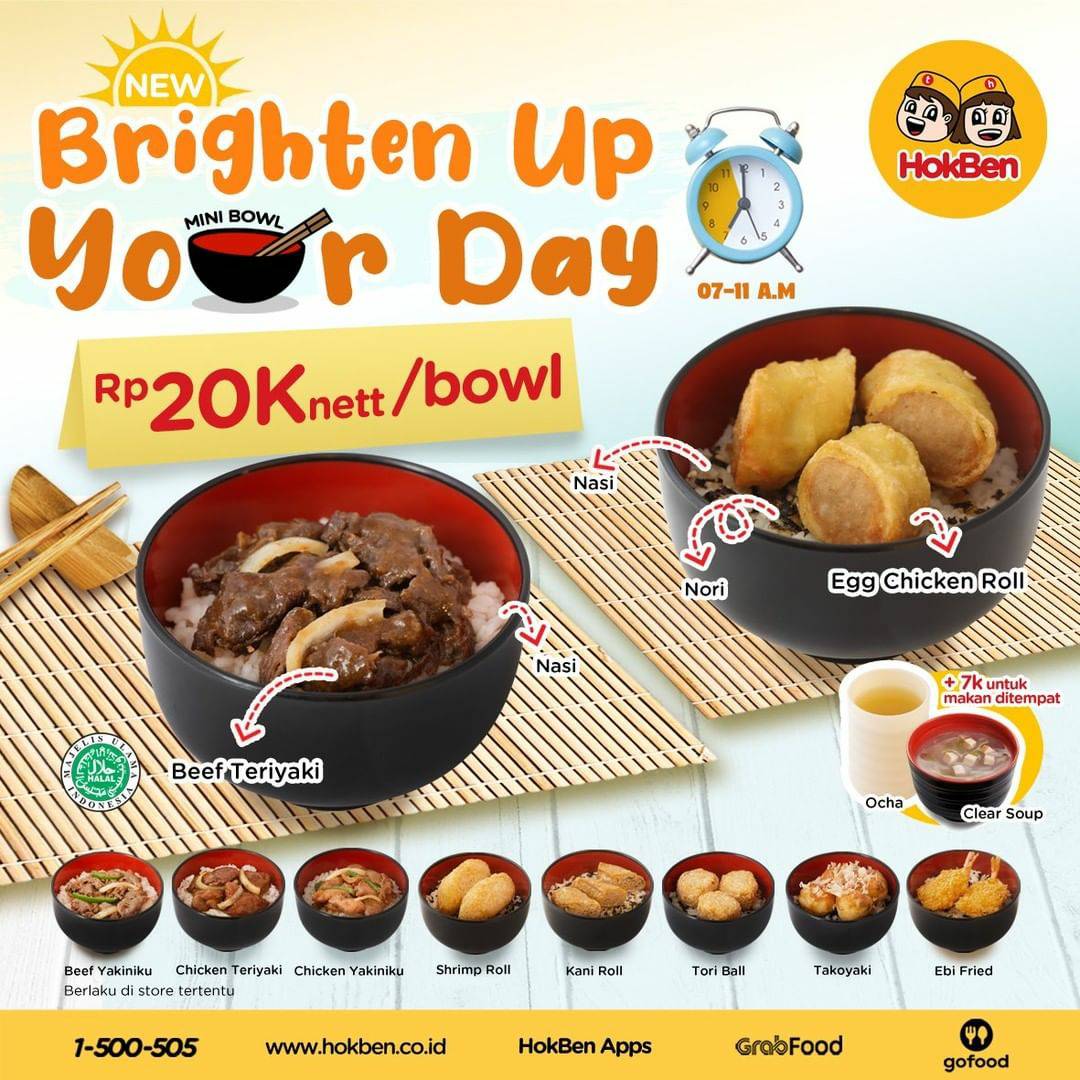 HOKBEN Promo Paket Menu Sarapan! harga hanya Rp 20.000 nett - scanharga