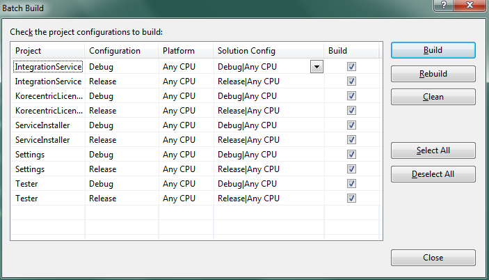 A little piece of my mind...: Visual Studio - Batch Build