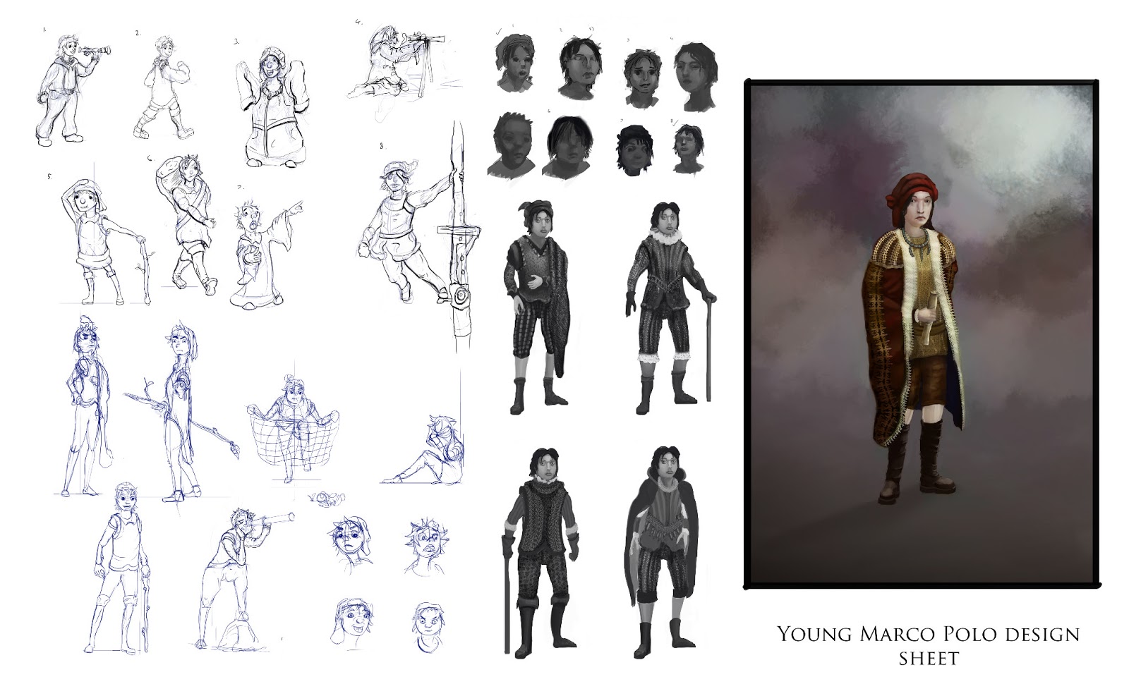 ChrisReillyArt_ConceptArt Practice: Marco Polo Development sheets