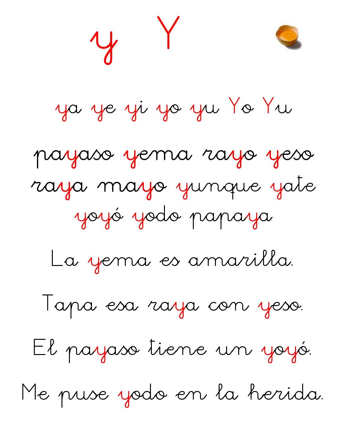 La clase de Raquel : LETRA "y"