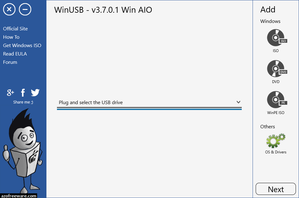 WinUSB 3.7.0.1 免安裝版 - 免費開機USB製作軟體 - 阿榮福利味 - 免費軟體下載
