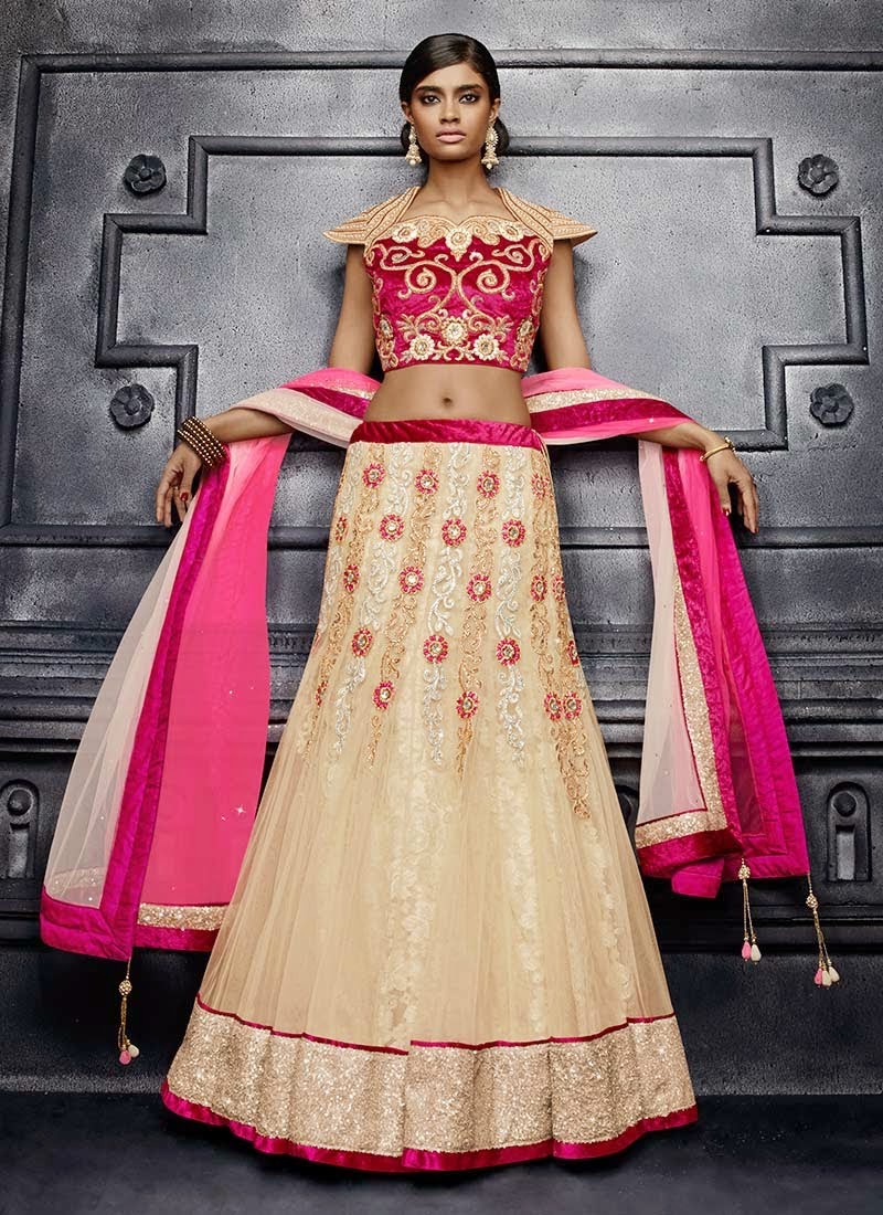 Bollywood Actress Saree Collections: Anarkali Style Lehenga Choli