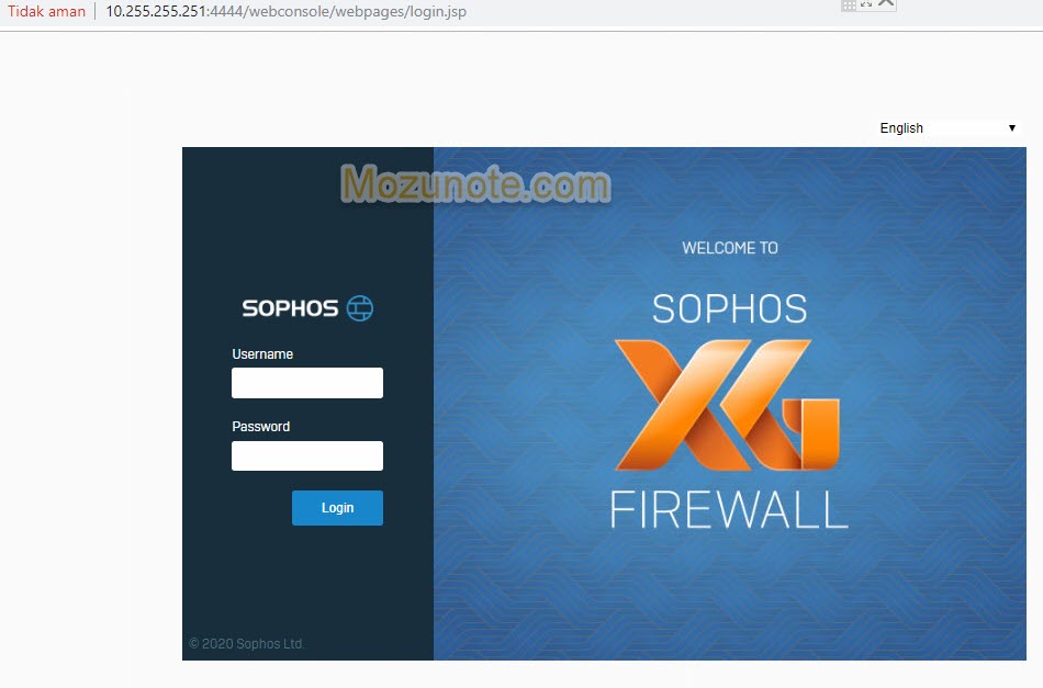 Setup Sophos management Web Configurations - Mozu Note