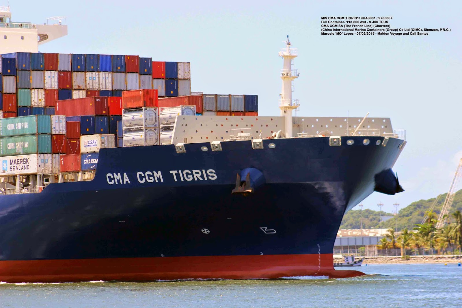 Santos Shiplovers: M/V CMA CGM Tigris / 9HA3801 - Maiden Voyage and ...