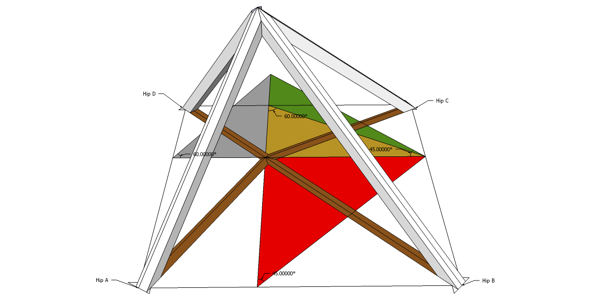 Roof Framing Geometry: Golden Rhombus Parallelogram Roof #2