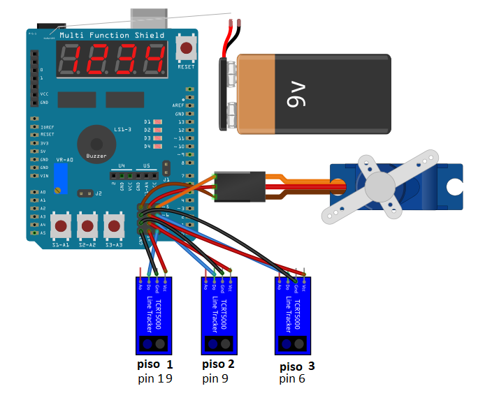 Arduino en Tecnología: Ascensor de 3 pisos