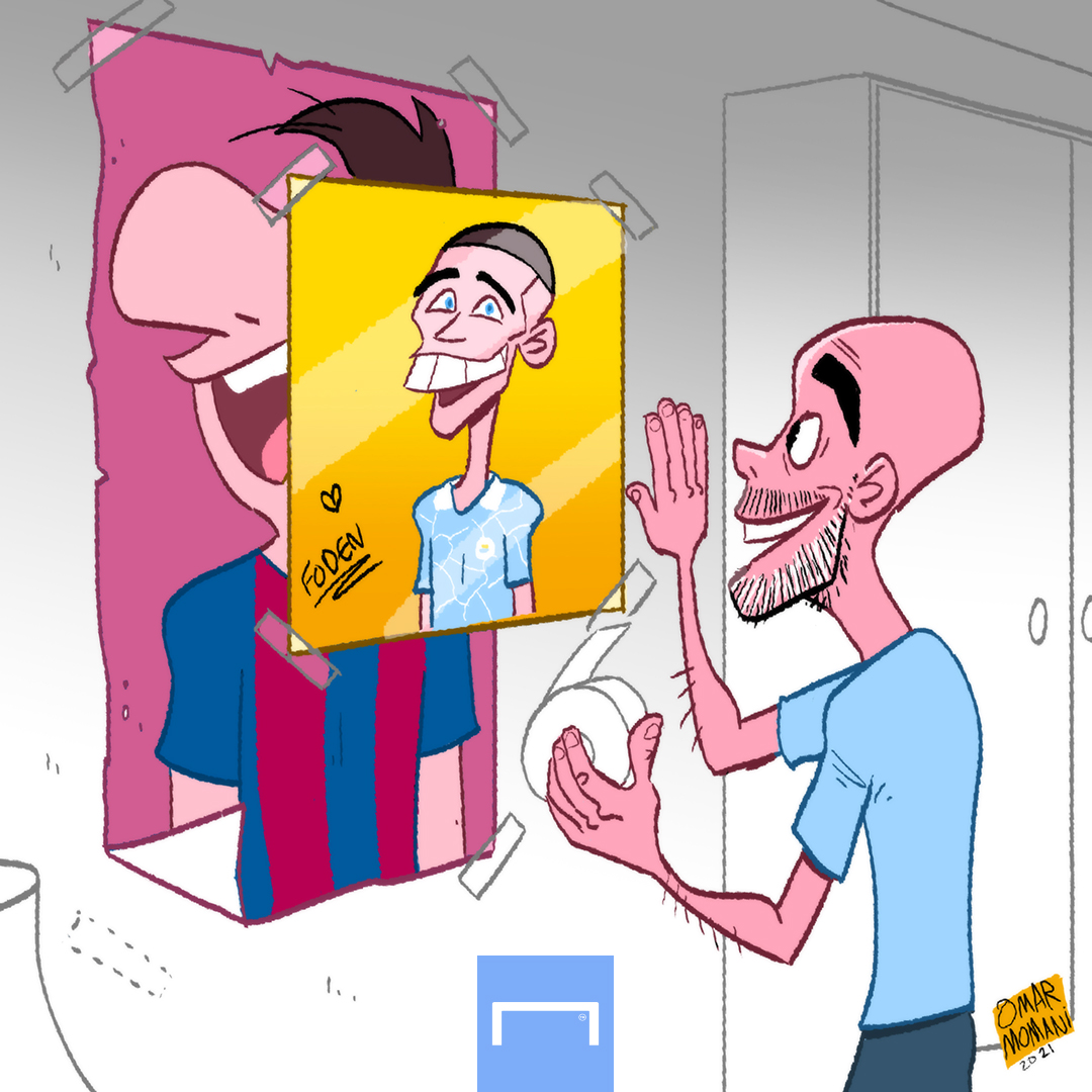 Omar Momani cartoons: Phil Foden and Pep Guardiola
