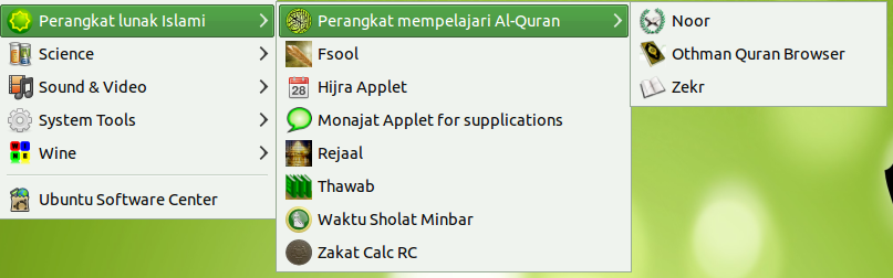 Fitur Perangkat Lunak Islami pada Ubuntu Muslim versi 11.04
