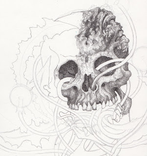 Mister Beaudry's drawings...: Skeleton (progress ink)
