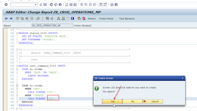 SAP ABAP Central: CRUD Operations in Module Pool