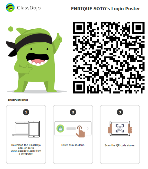 5° Lope de Vega: Códigos para Class Dojo