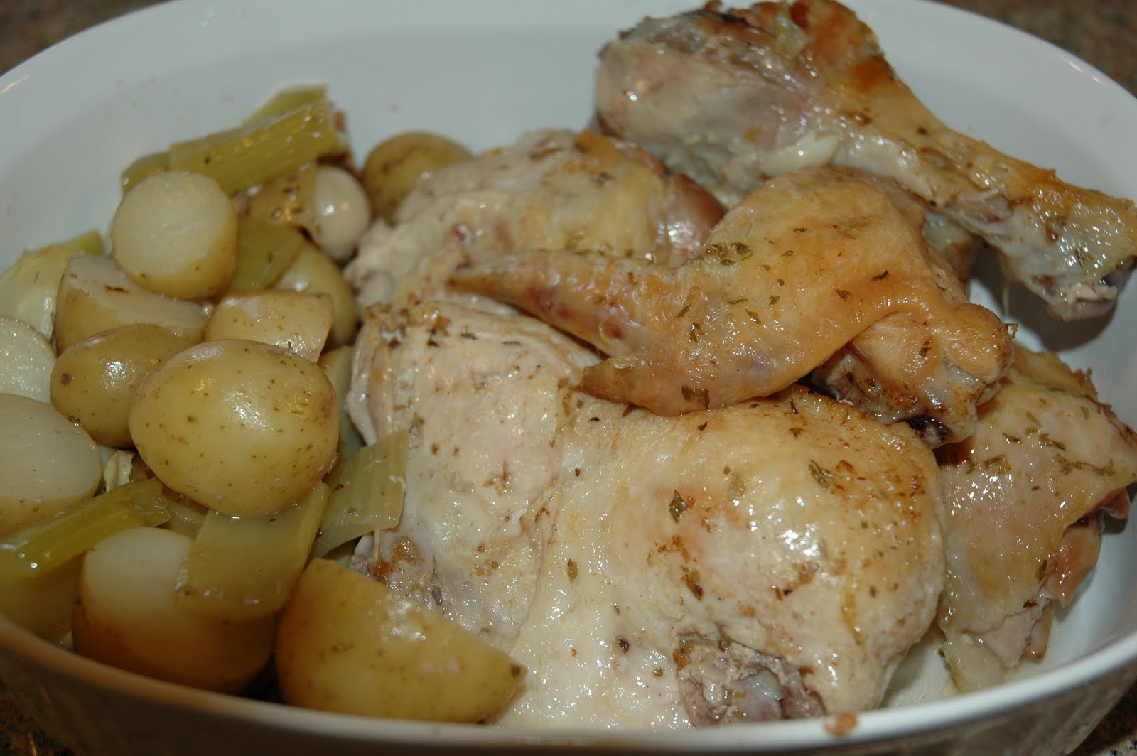 DeLish DeMaria: Chicken Vesuvio (chicken of volcanic portions)