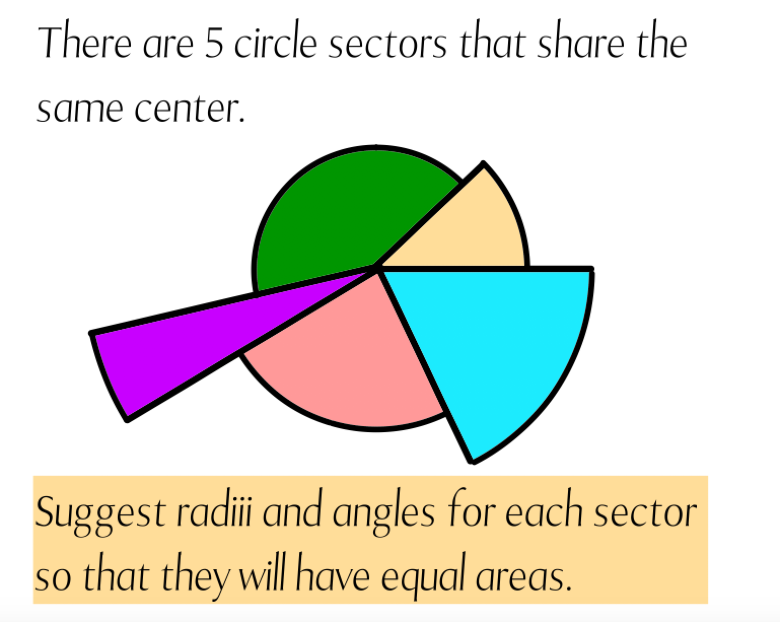 Puzzles and Figures: Circle sectors