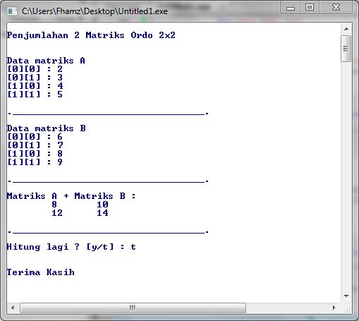 Operasi Matriks Multidimensi dengan C++ - Program & Linux