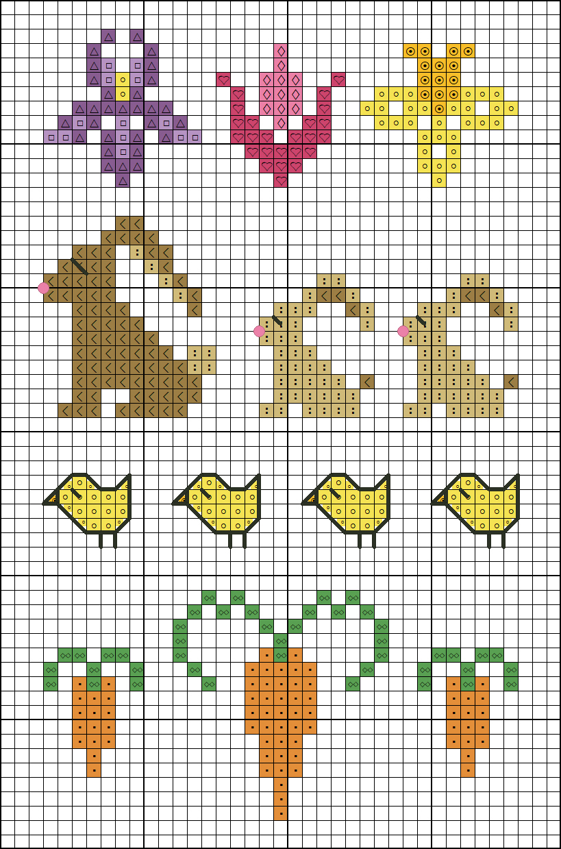 Mini Cross-Stitch Motifs for Spring