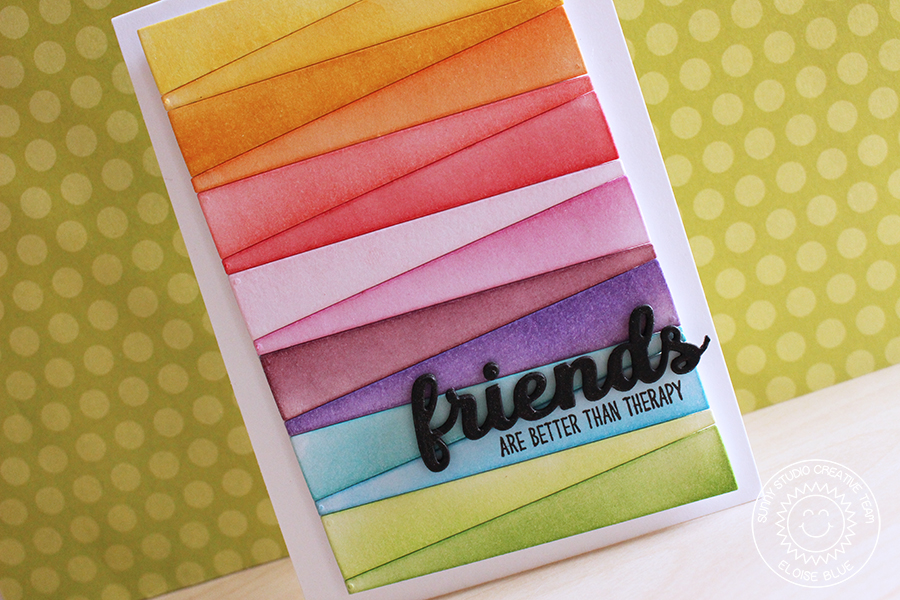 Sunny Studio: Sun Ray Dies Rainbow Background Card with Eloise