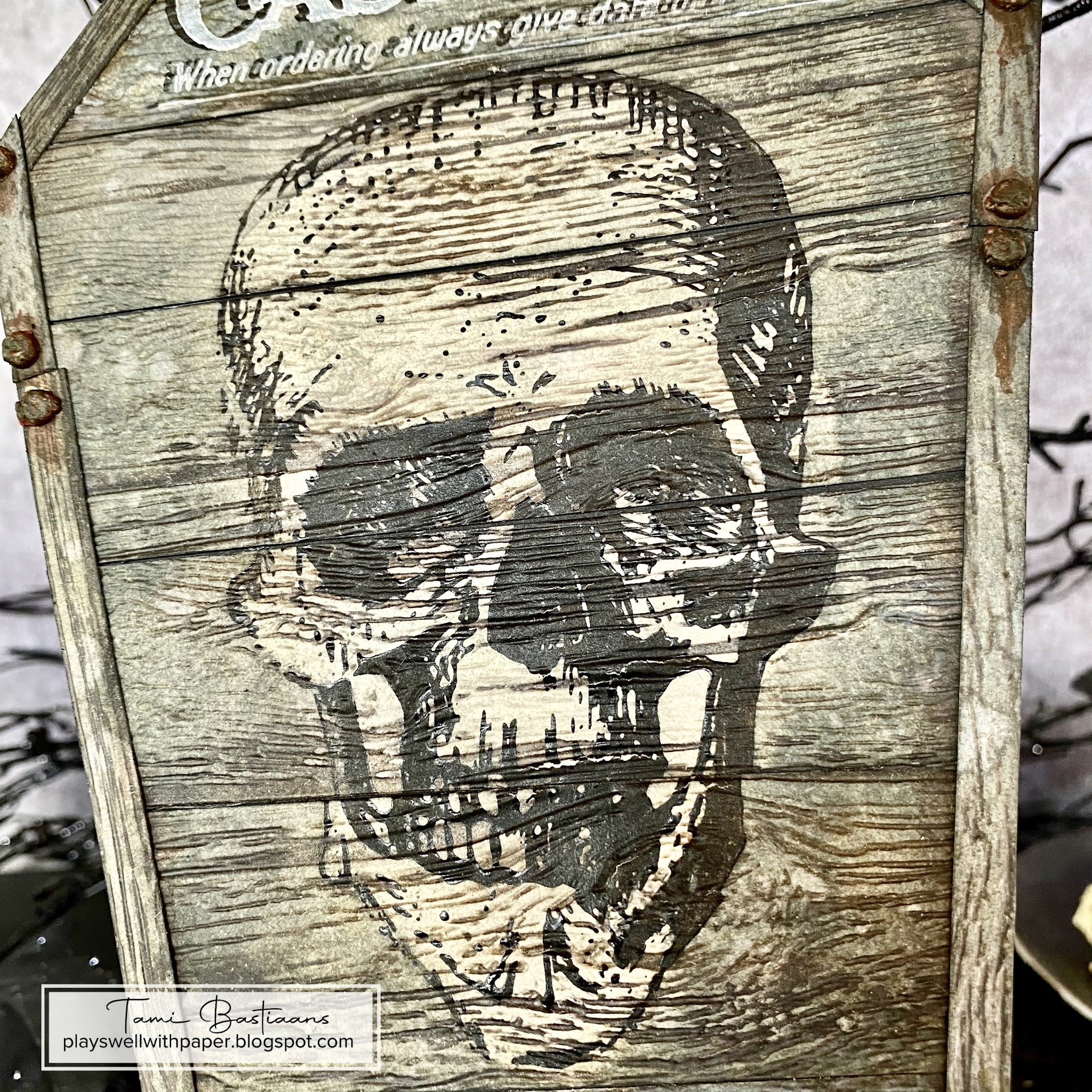 Plays Well With Paper: Casket Company Trade Sign Card - Stampers Anonymous