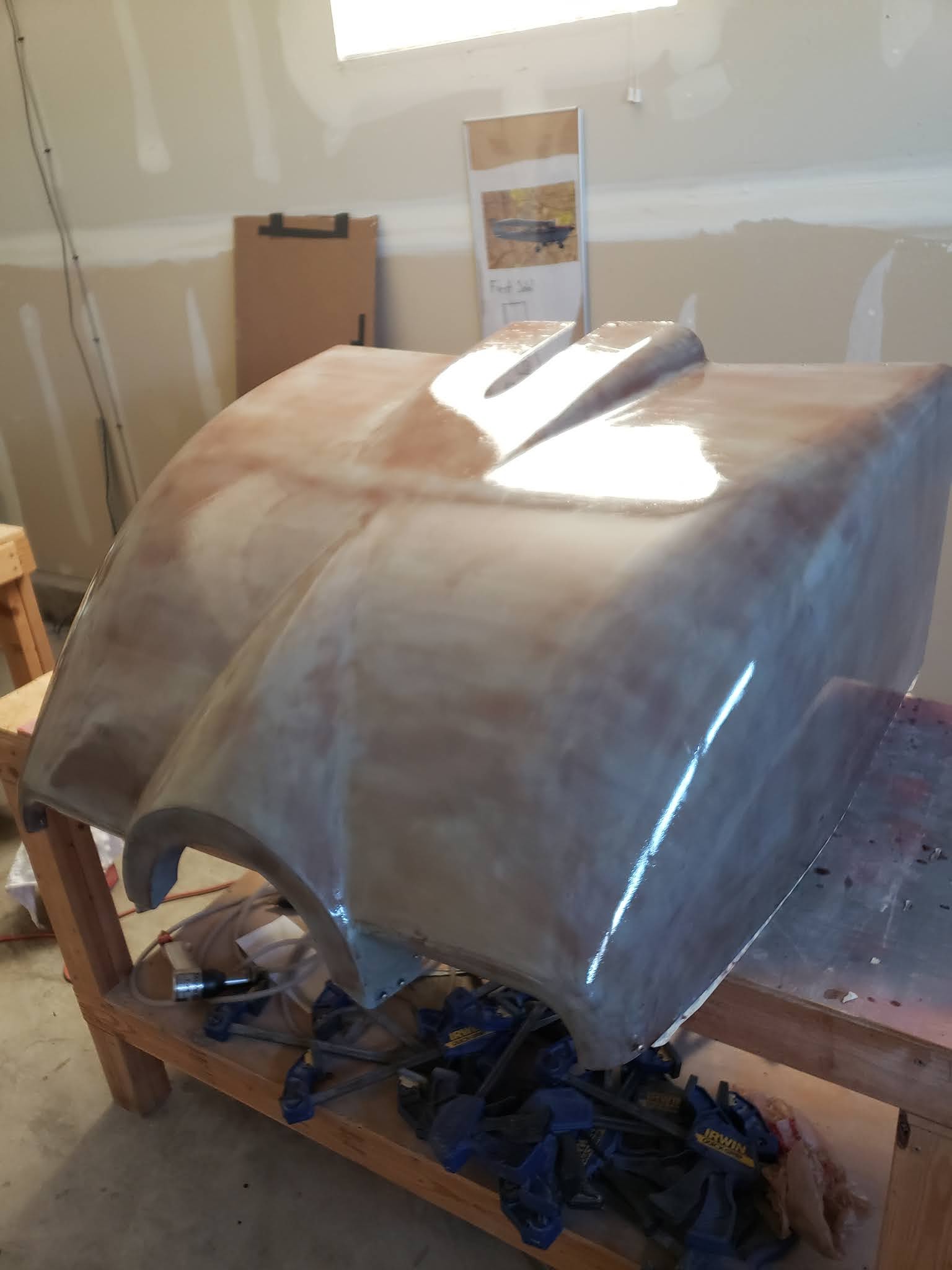 E's Van's RV-14A: Painting: Bottom cowl paint prep.