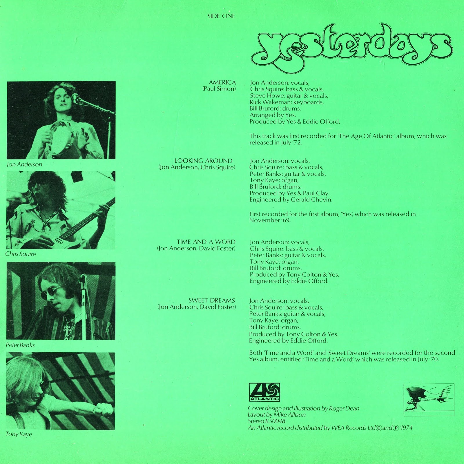 1975 Yesterdays - Yes - Rockronología