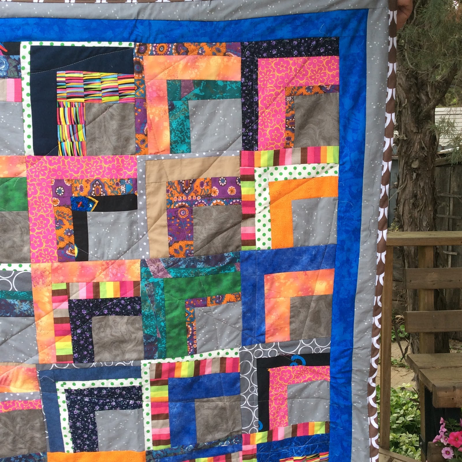 2 Quilters and a Crafter: Scrappy retirement quilt
