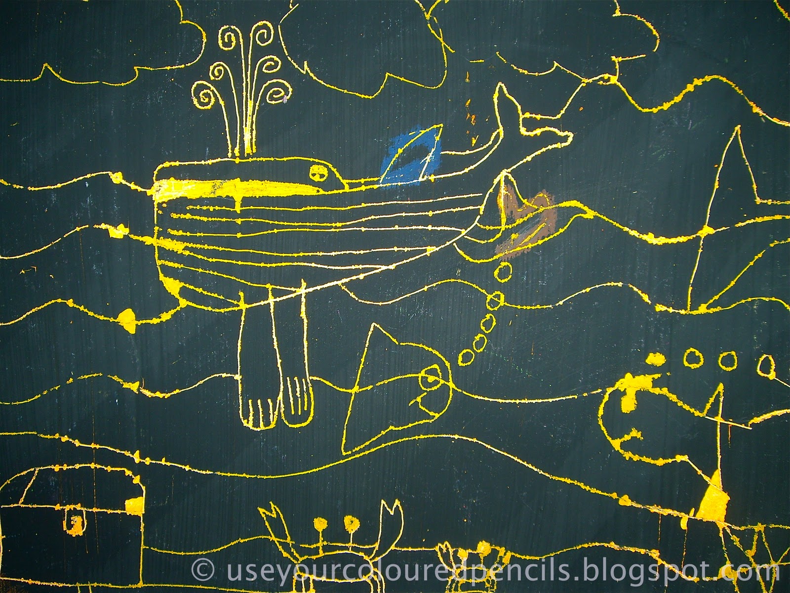 Use Your Coloured Pencils: Scratch Art Whales