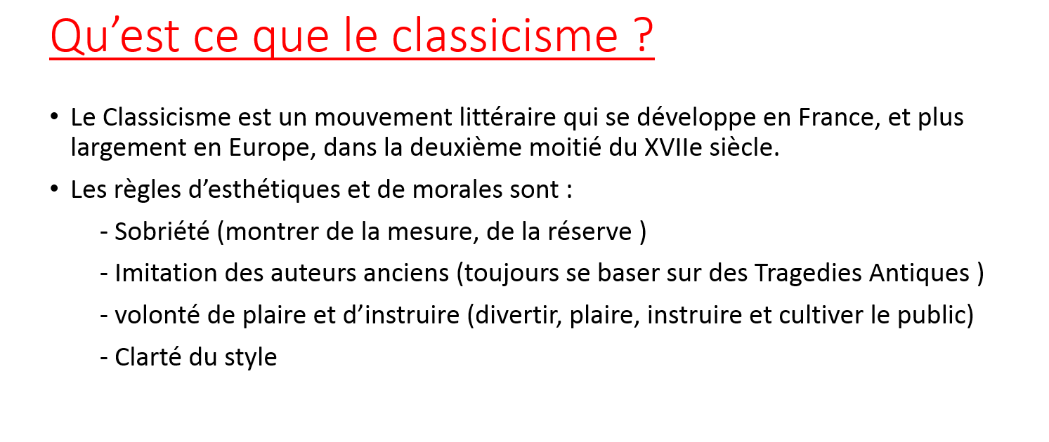 Théâtre classique - 2de 3: la Tragédie Classique