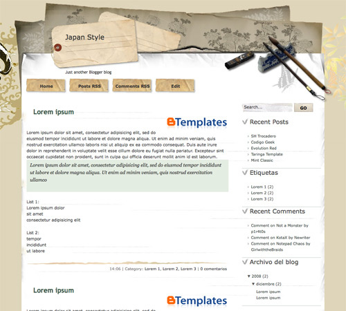 Template Japan Style - Download Gratis | Punya Story