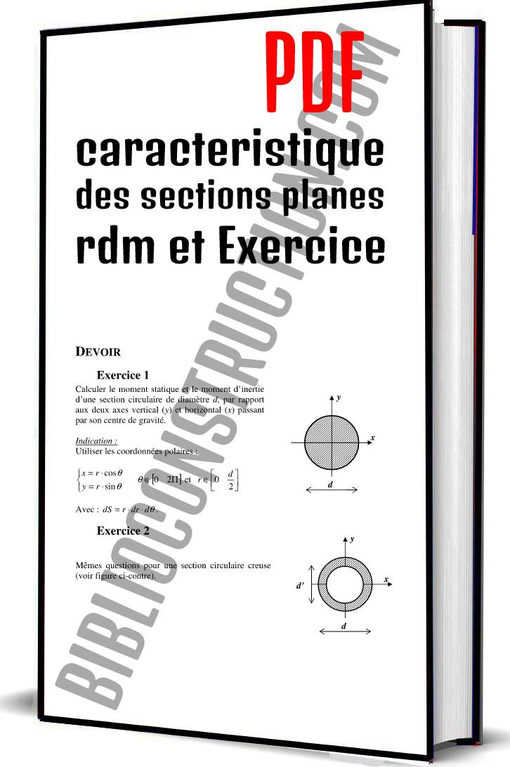 caracteristique des sections planes rdm et Exercice pdf - Livre BTP