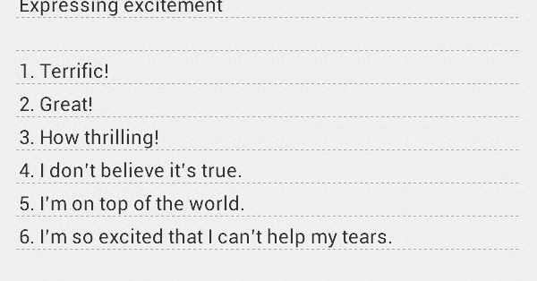 Wanna learn English?: Expressing excitement