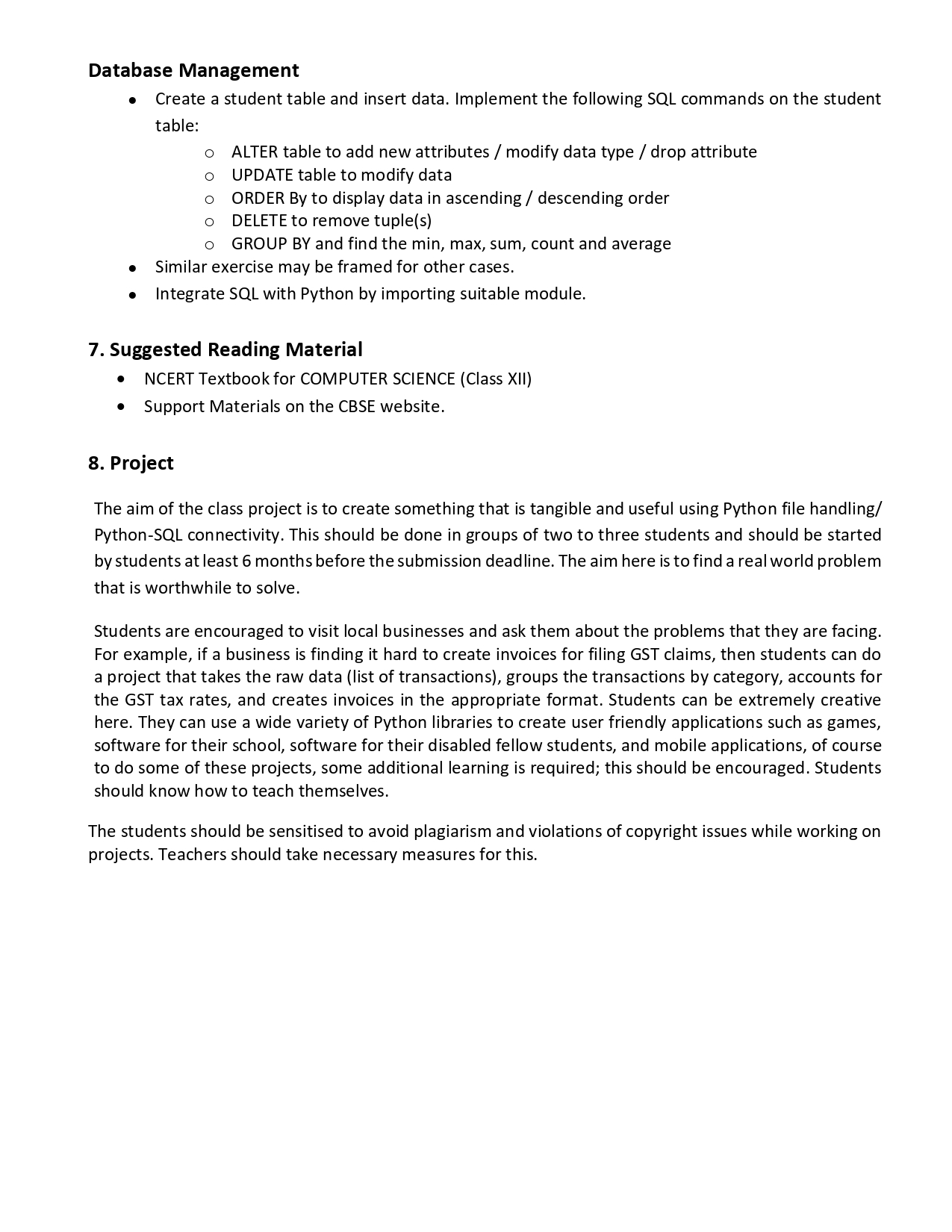 New/Reduced Syllabus