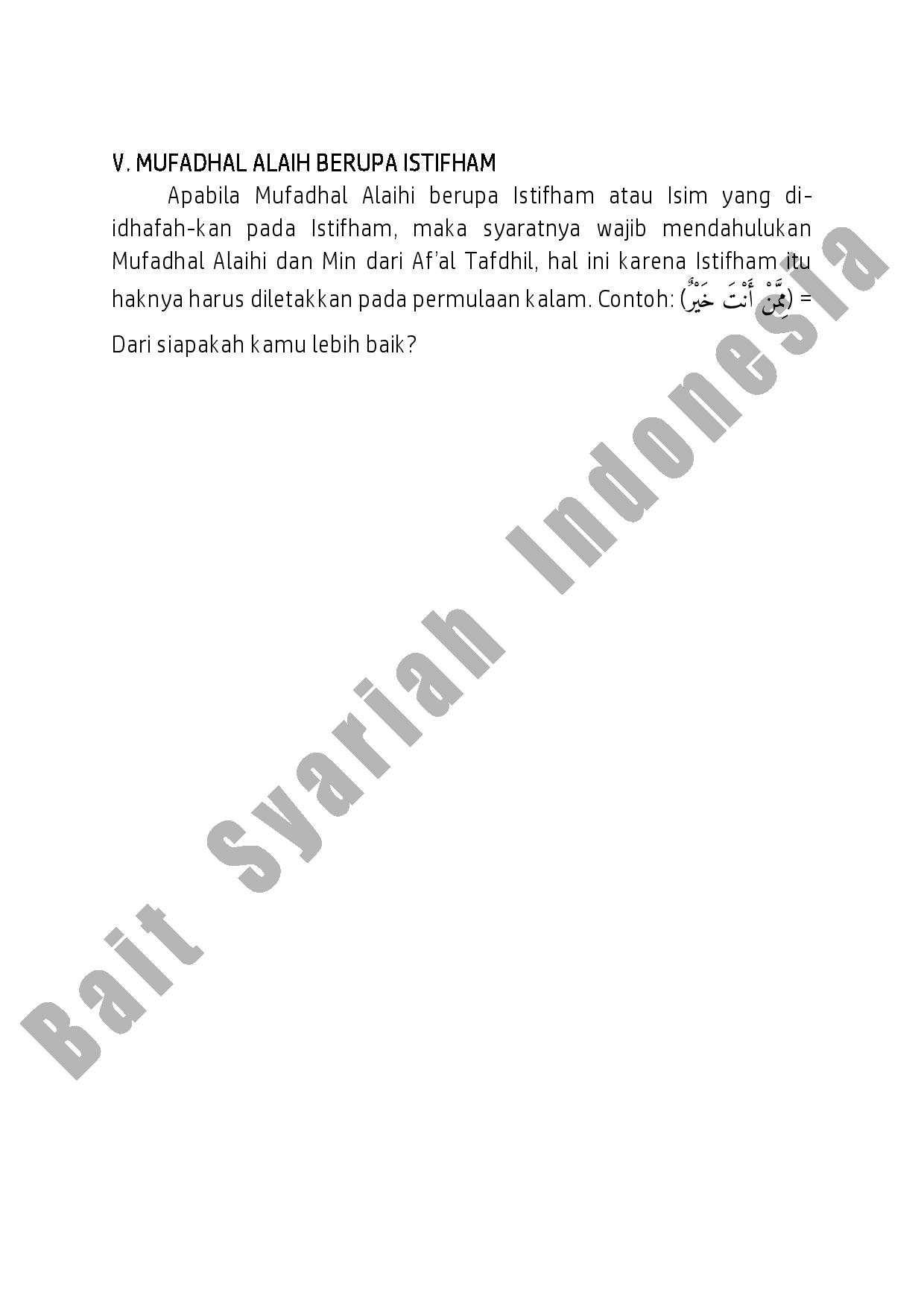 Ilmu Sharaf Bab 21 : Isim Tafdhil