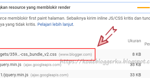 Cara Mengatasi CSS Blogger CSS Widget Bundle di PageSpeed Insights Google - Kode Blogger