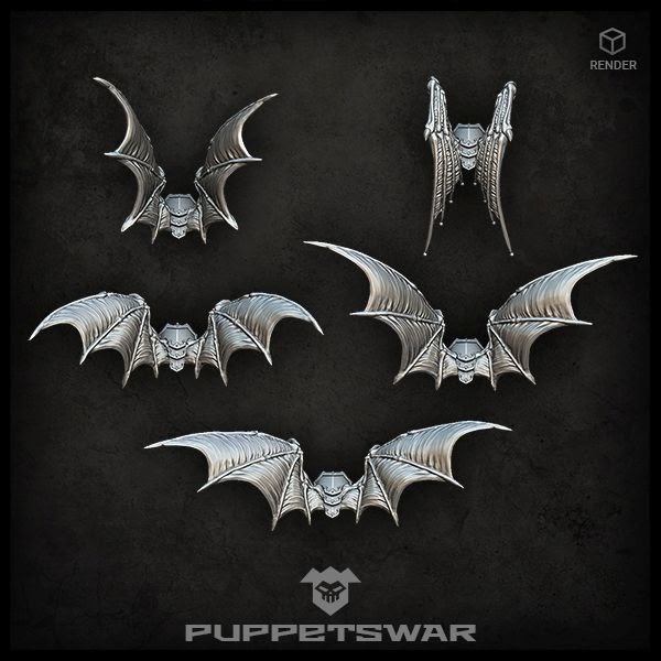 Wargame News and Terrain: Puppetswar: New Bat Wing-Packs Released