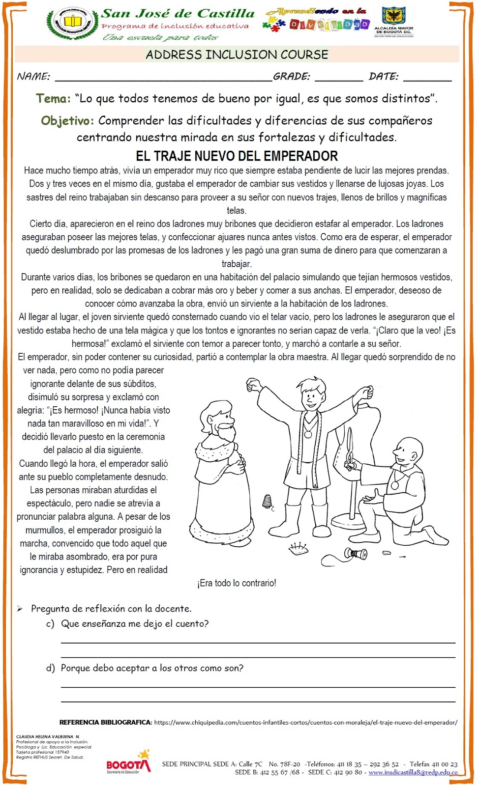 TALLERES COMPRENSIÓN LECTORA- EL CUENTO- grado tercero