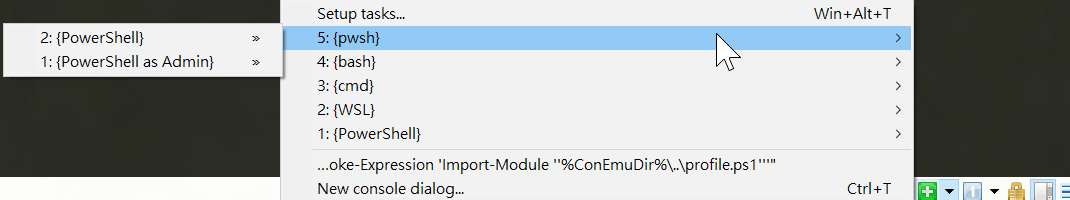 Kingkong Bruce記事 Cmder加入powershell Corepwshexe組態