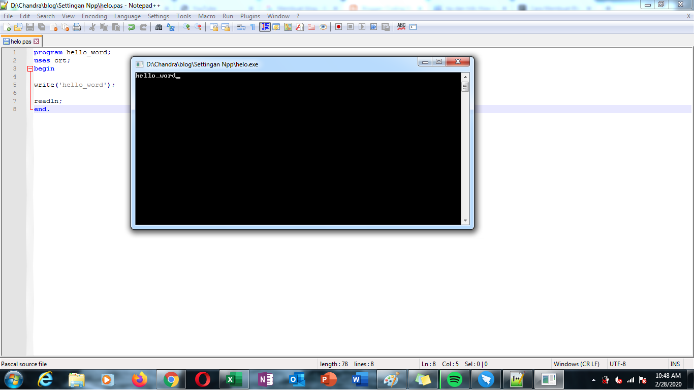 Coding Bareng Aja: how to compile and run pascal in notepad