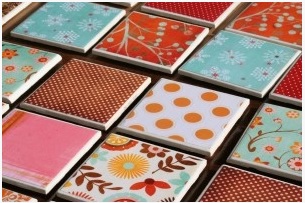 Embellished Tile Coasters | Munchkins and Mayhem