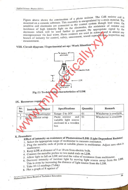 Characteristics of LDR Practical Answers Applied Science Physics Answer ...