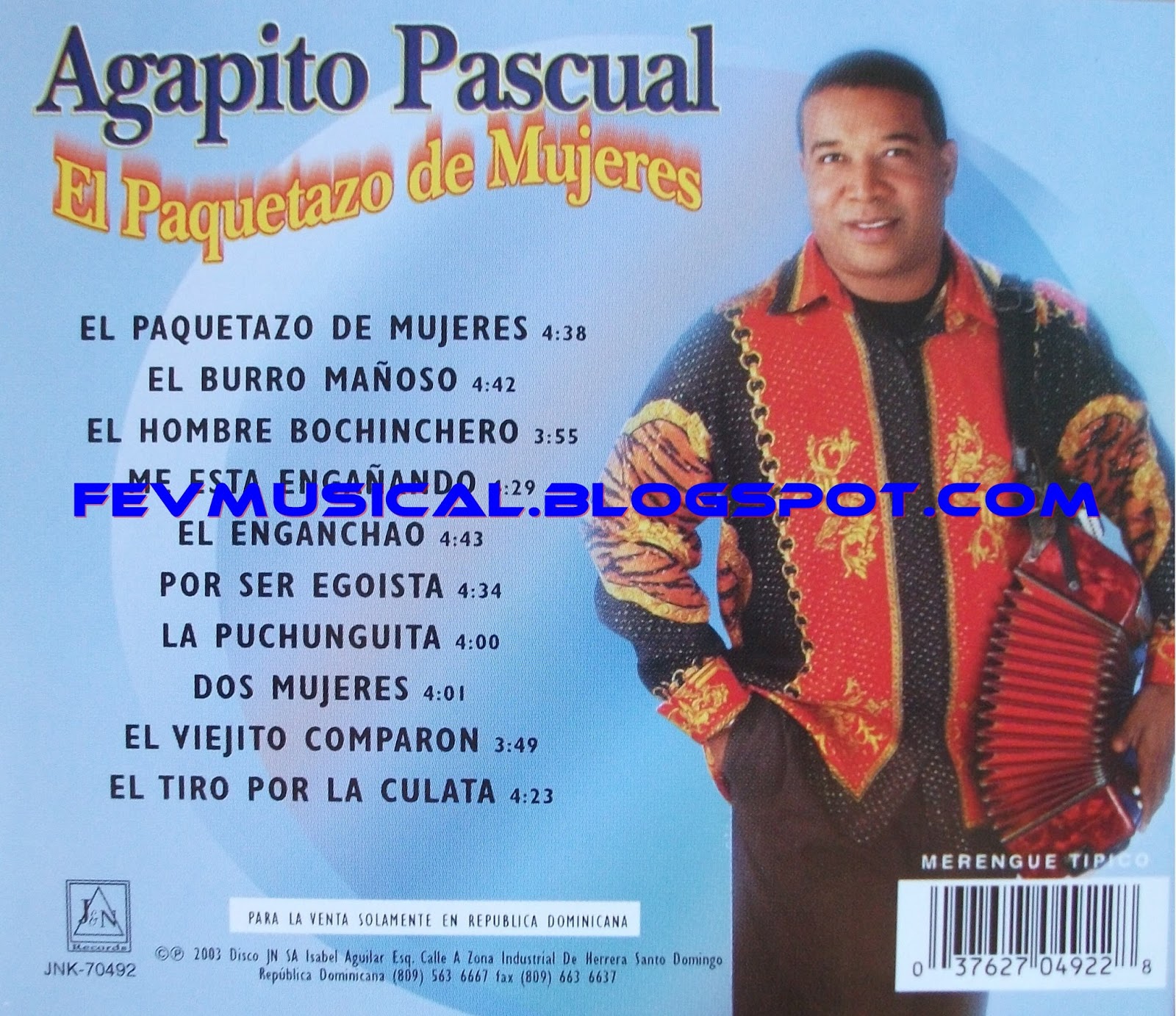 FEV MUSICAL: 2003 - Agapito Pascual - El Paquetazo De Mujeres (J&N)