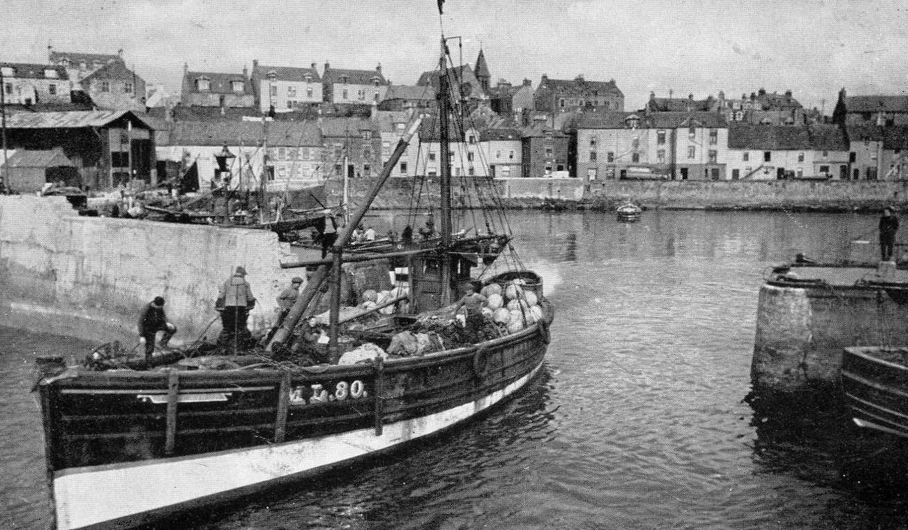 Tour Scotland: Old Photograph Fishing Boat Harbour St Monans East Neuk ...