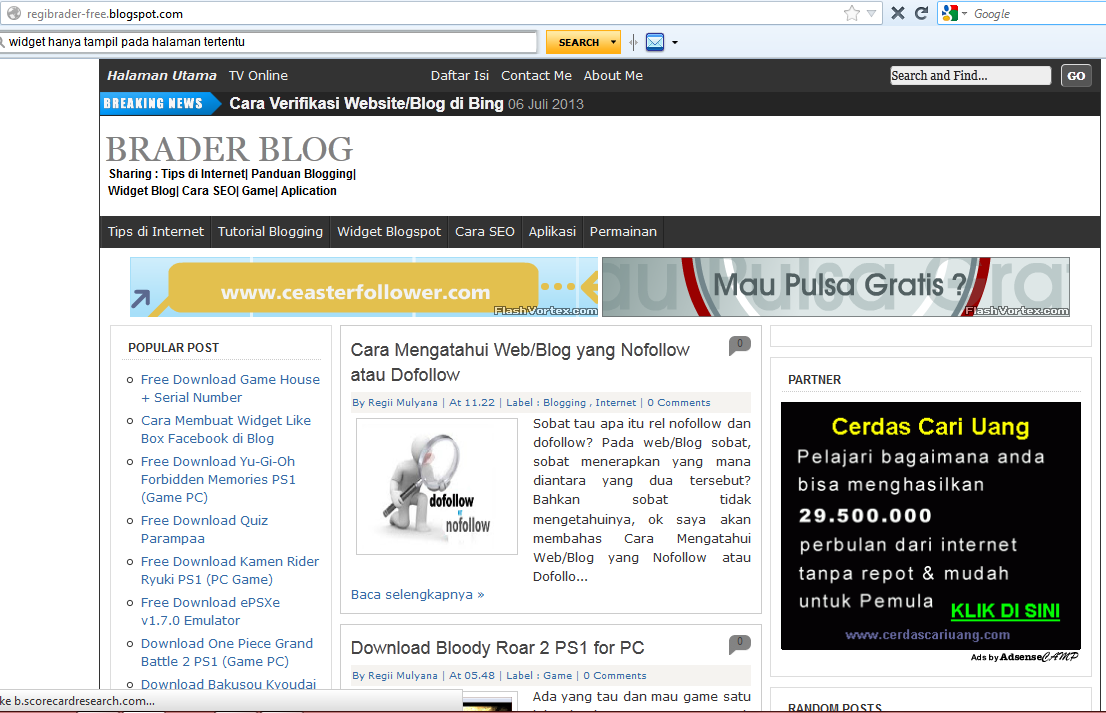Cara Membuat Halaman Blog Berbeda pada Halaman Tertentu