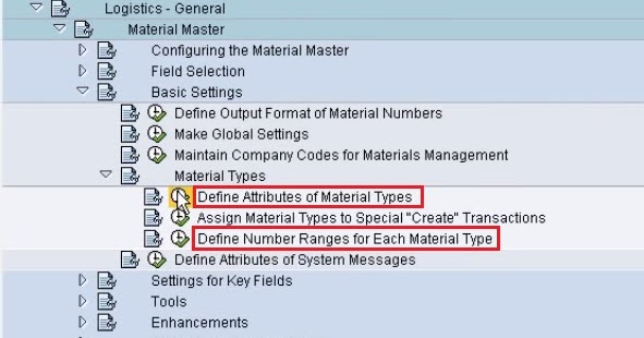 Material Type and Number Range Configuration