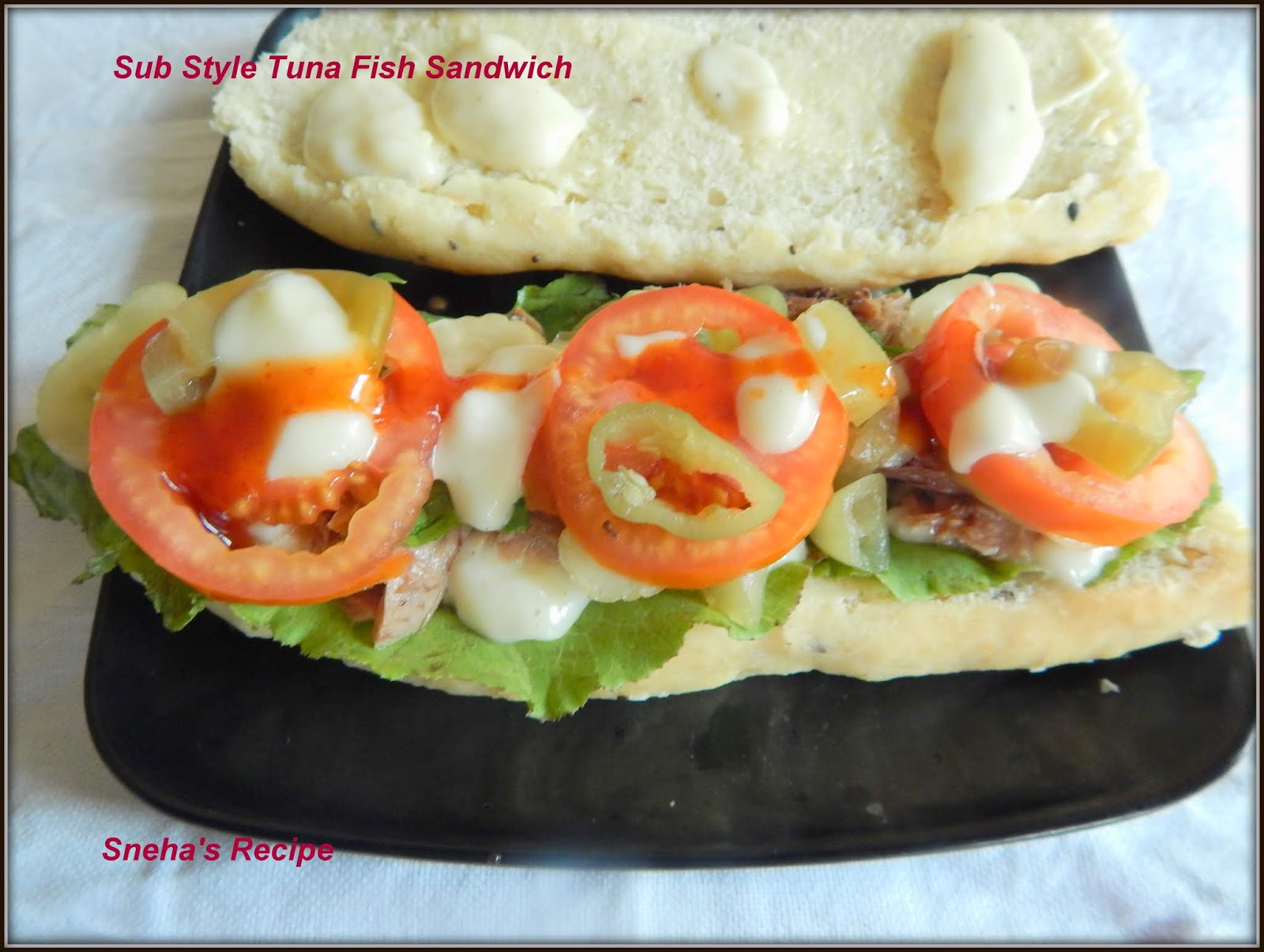 Sub Style Tuna Fish Sandwich#FishFriday - Sneha's Recipe