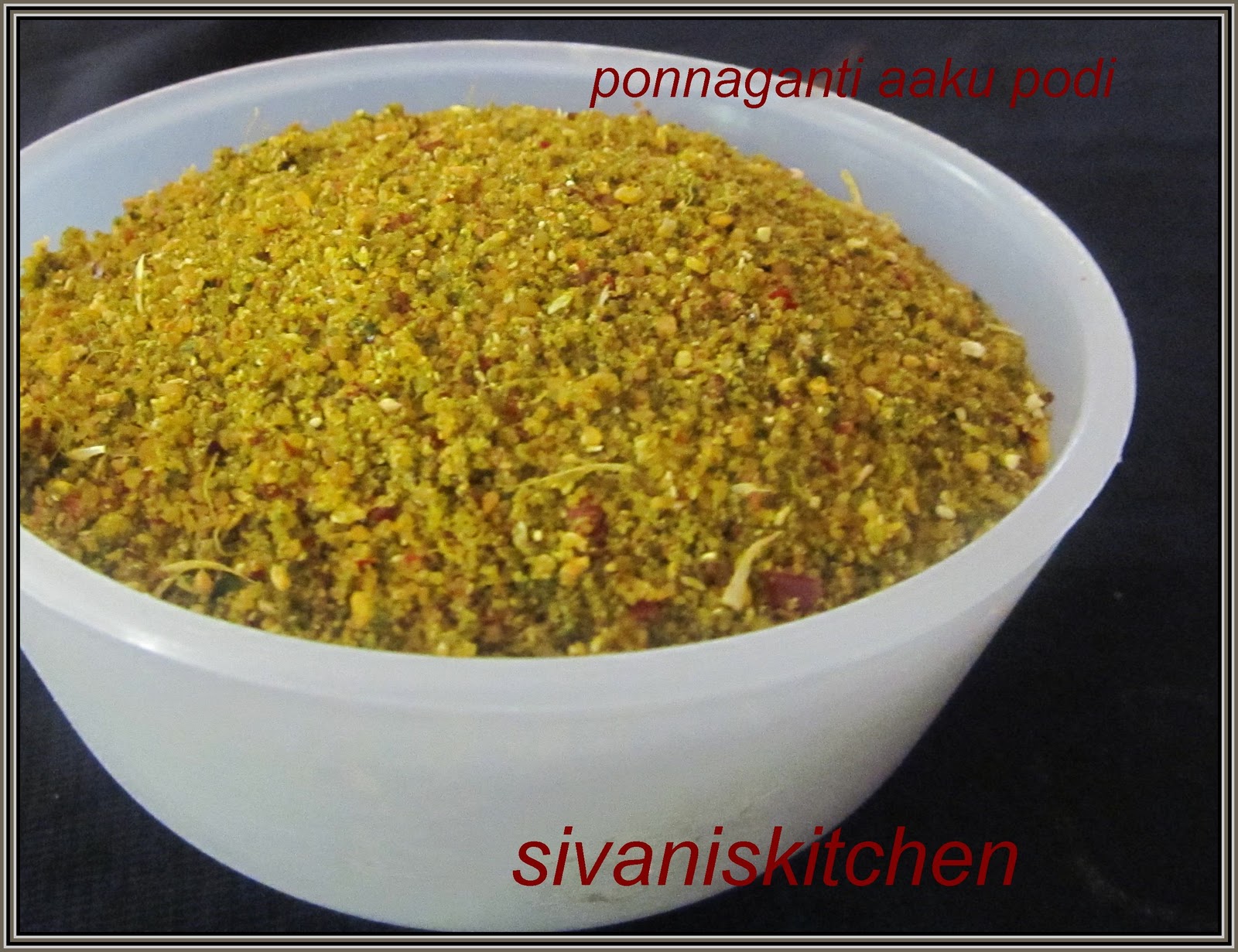 Sivani's Kitchen: Water Amaranath Leaves Podi / Ponnaganti Aaku Podi