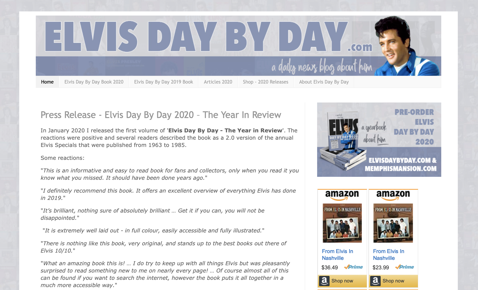 Elvis Day By Day: About Elvis Day By Day
