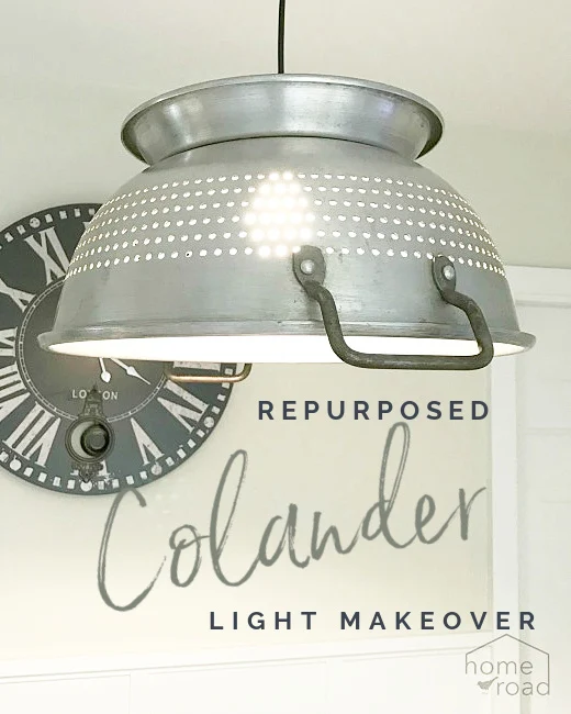 Hanging Farmhouse Colander Light