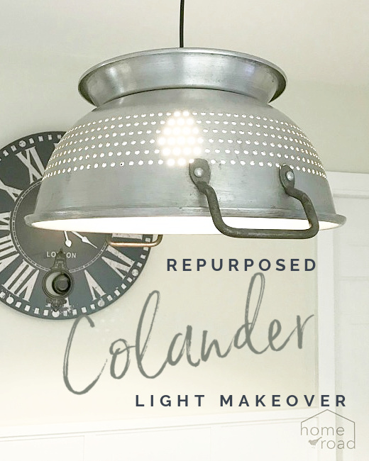 Hanging Farmhouse Colander Light