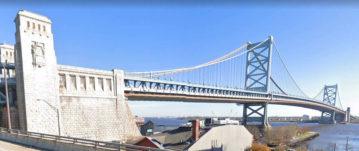 Industrial History: 1926 US-30 Benjamin Franklin Bridge over Delaware River at Philadelphia, PA